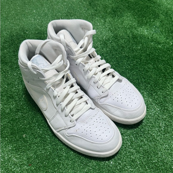 Jordan | Shoes | Nike Air Jordan Mid Triple White Sneakers | Poshmark